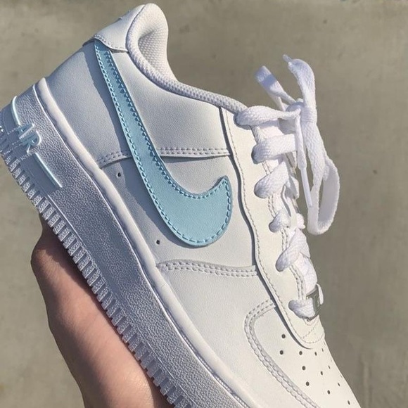 Nike | Shoes | Custom Baby Blue Air Force | Poshmark